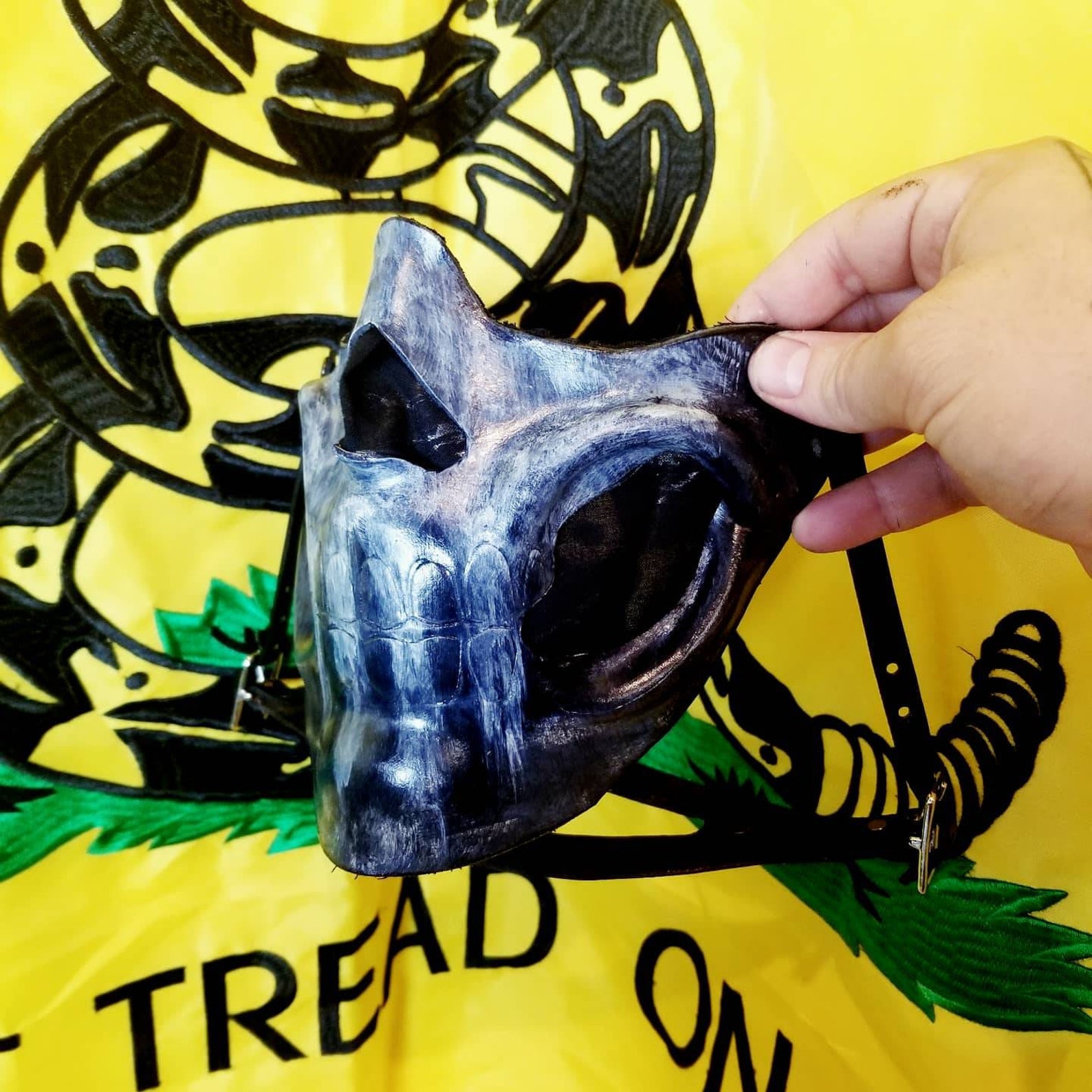 The Punisher War Paint Leather Skull Face Mask | Etsy