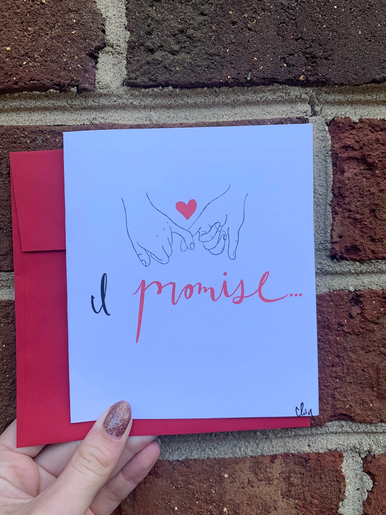 I Promise Valentines Card Handmade - Etsy