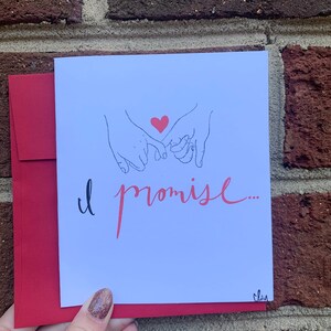 I Promise Valentines Card Handmade - Etsy