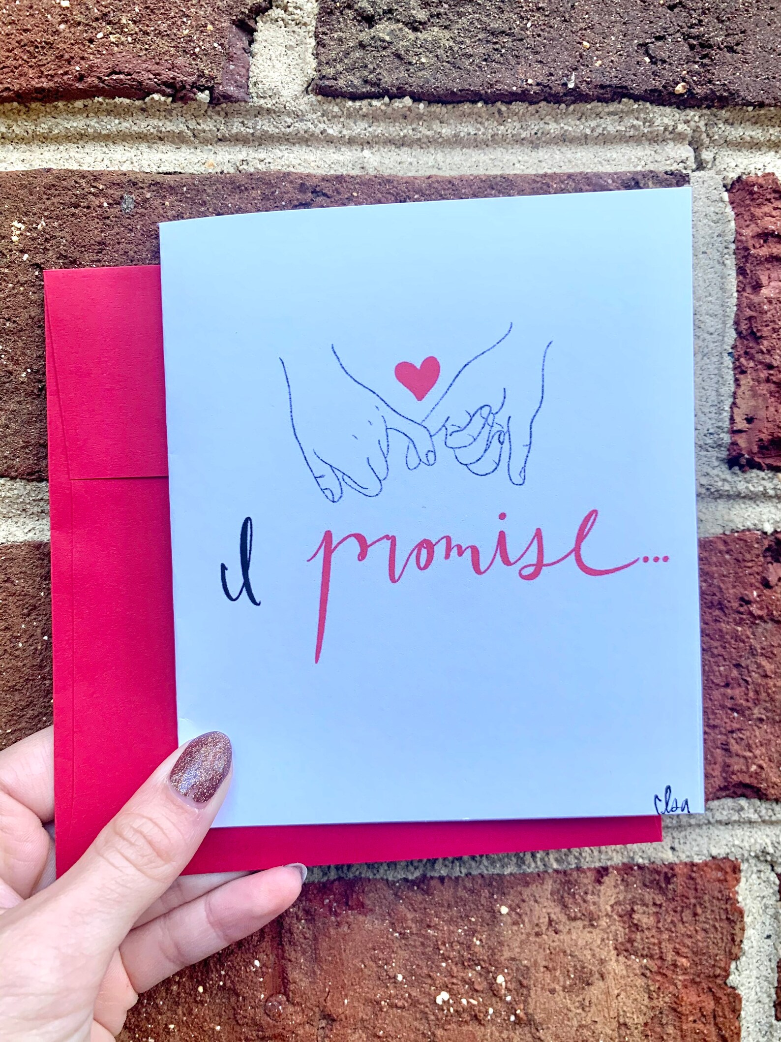 I Promise Valentines Card Handmade - Etsy