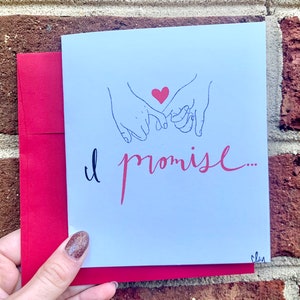 I Promise Valentines Card Handmade - Etsy