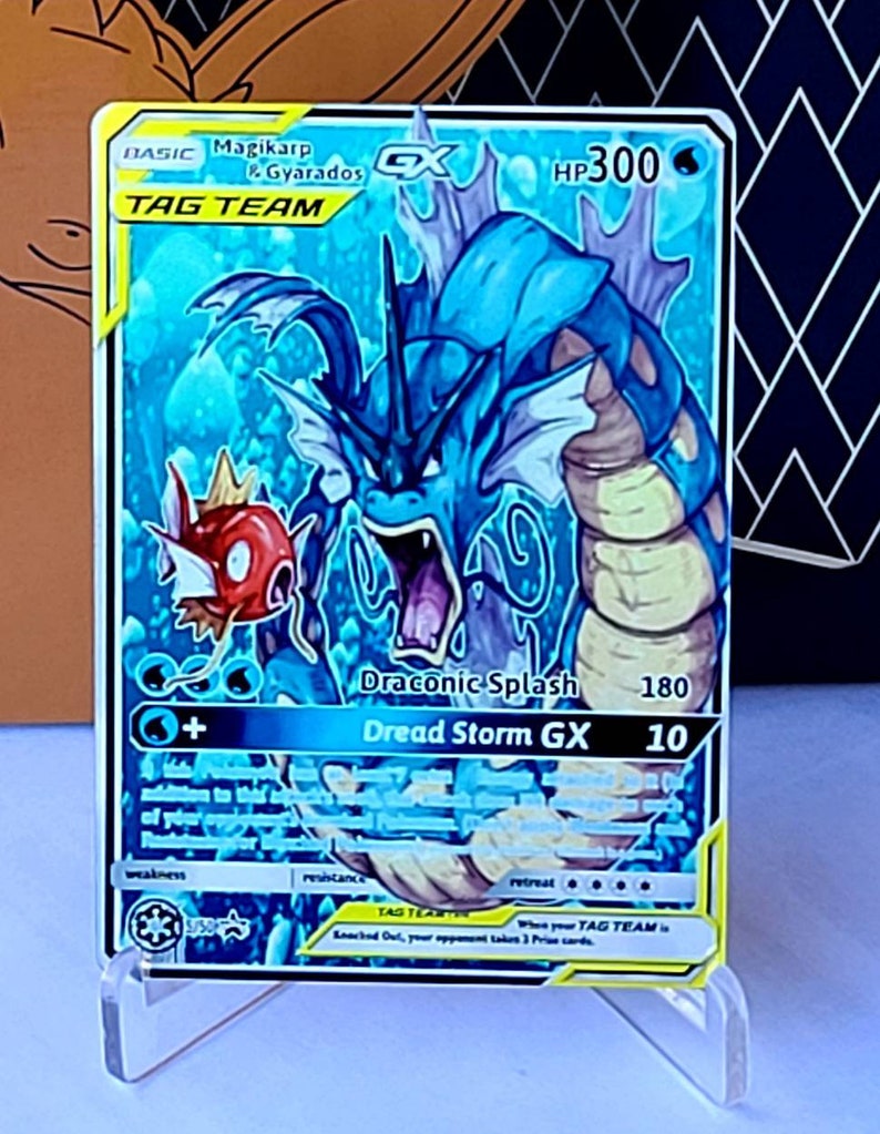 Custom Fan Made Orica Pokemon Card Tag Team GYARADOS & | Etsy