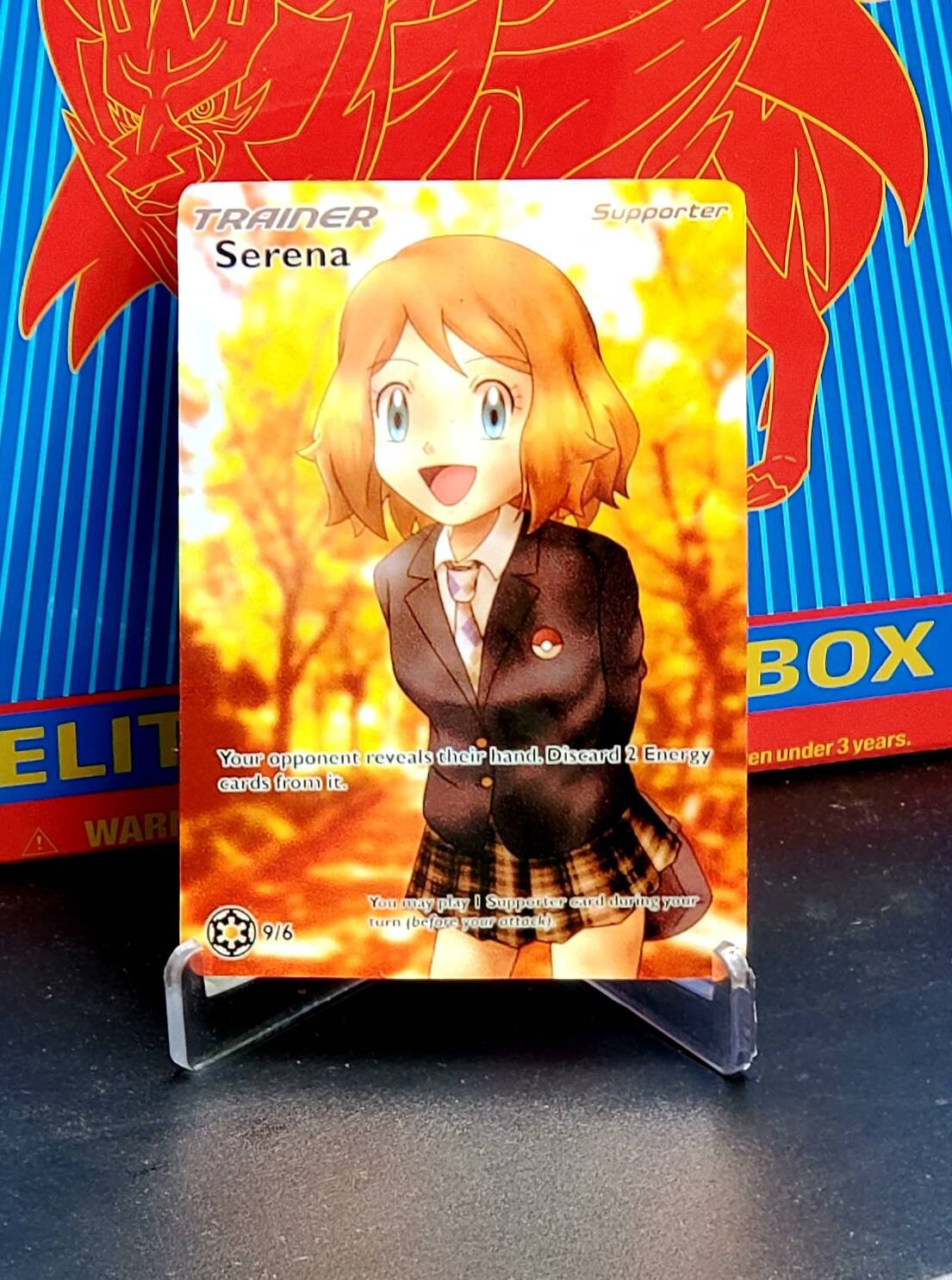 Custom Fan Made Orica Pokemon Card Serena Full Art Holographic Etsy