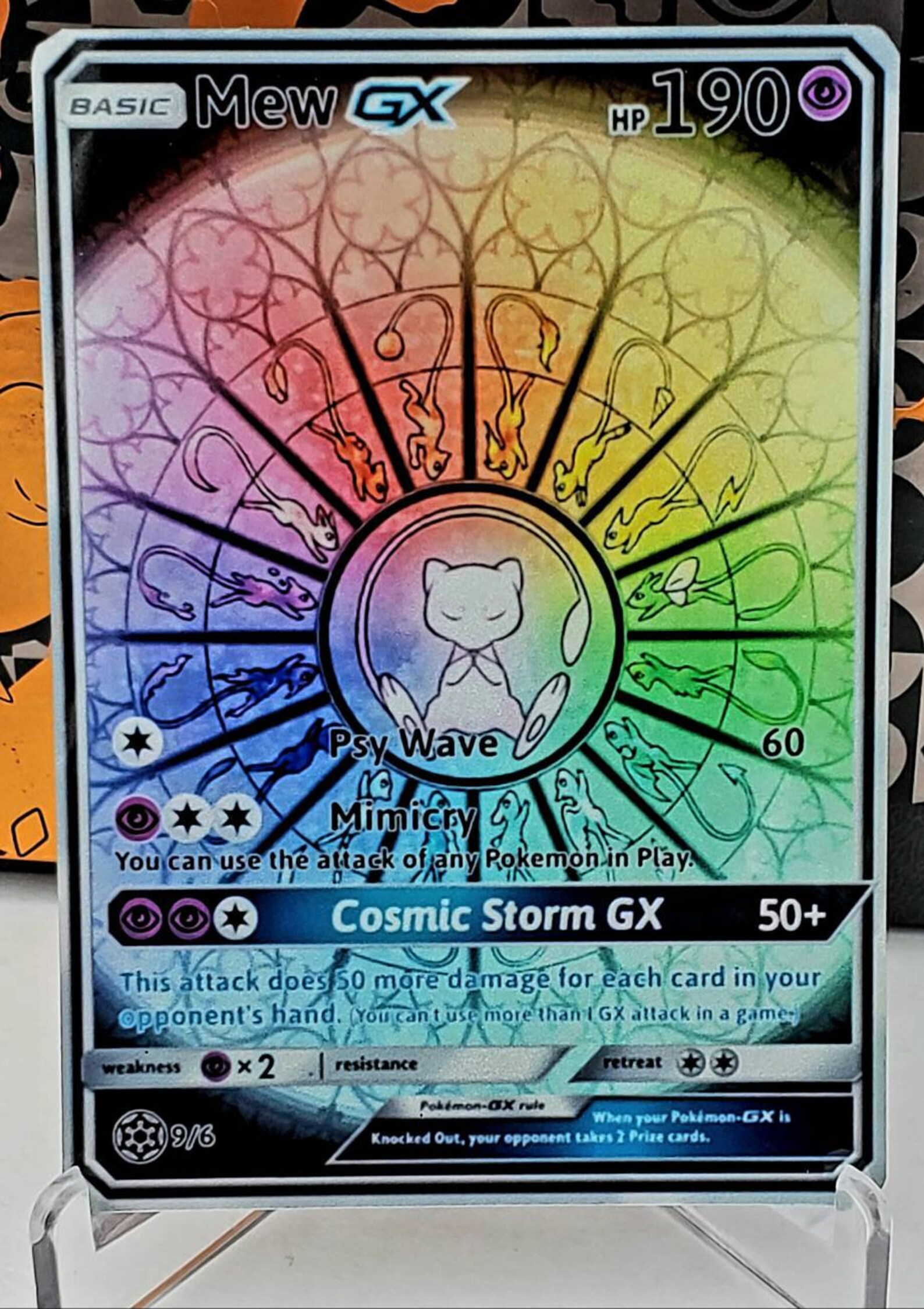 Custom Fan Made Orica Pokemon Card MEW GX Full Art Holographic | Etsy