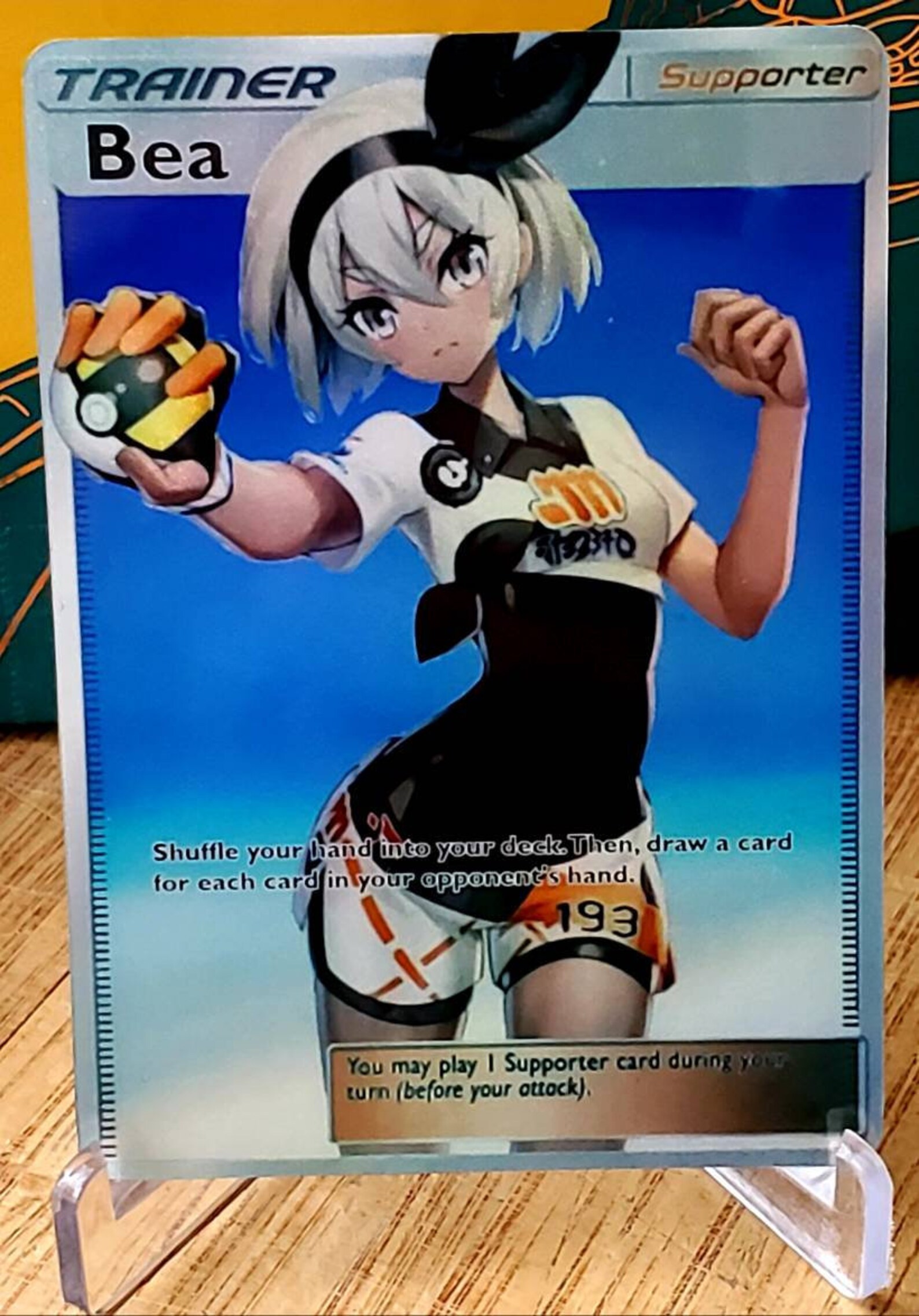Custom Fan Made Orica Pokemon Card BEA Full Art Holographic | Etsy