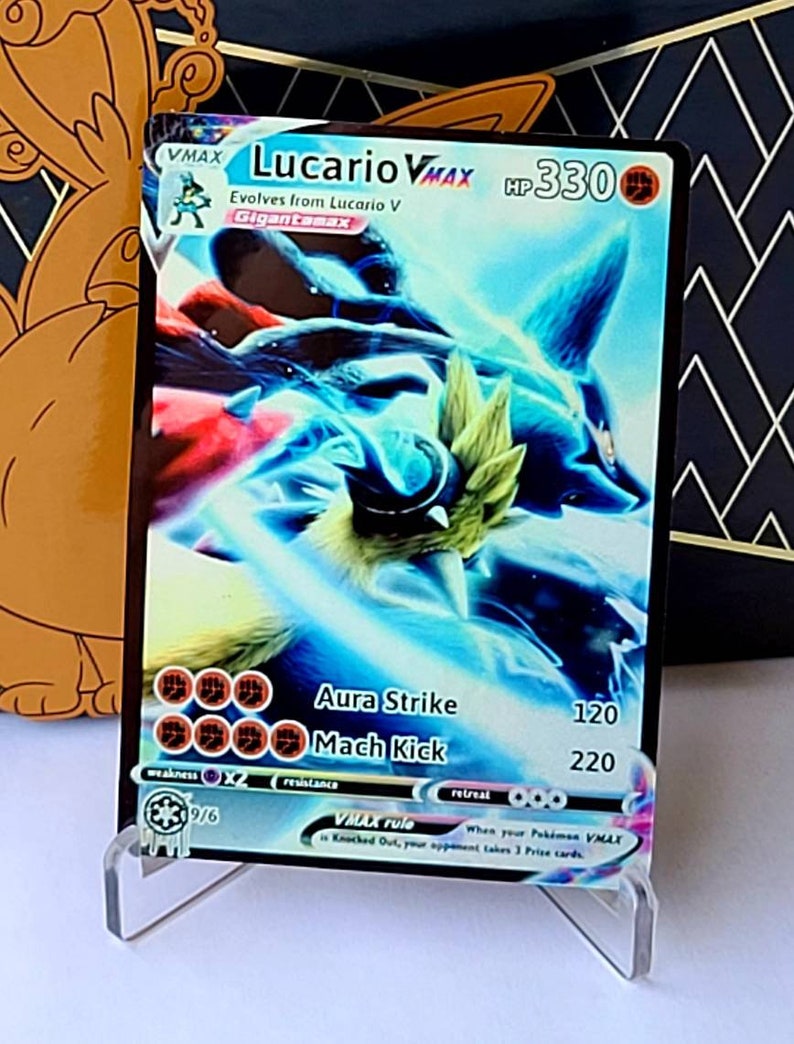 Custom Fan Made Pokemon Card Lucario Vmax Full Art Etsy