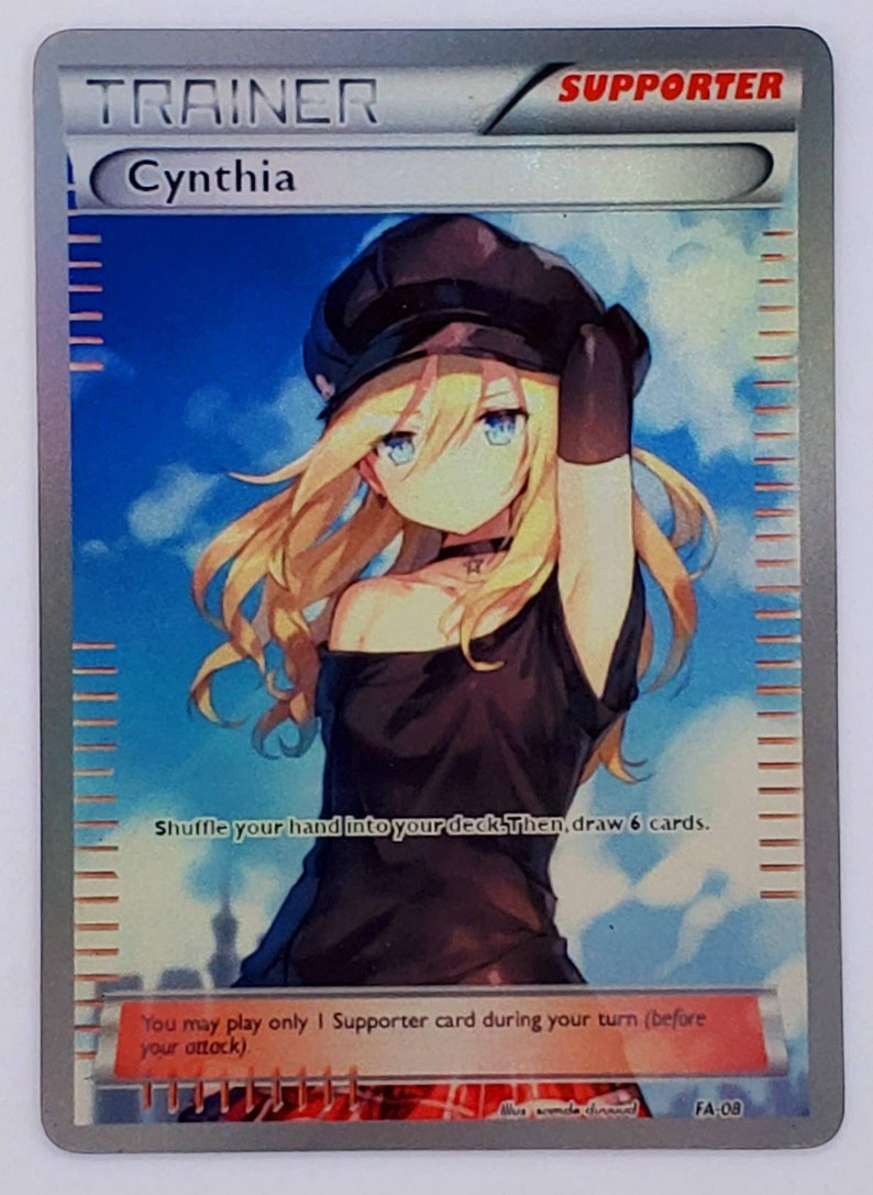 Custom Fan Made Orica Pokemon Card CYNTHIA Full Art | Etsy