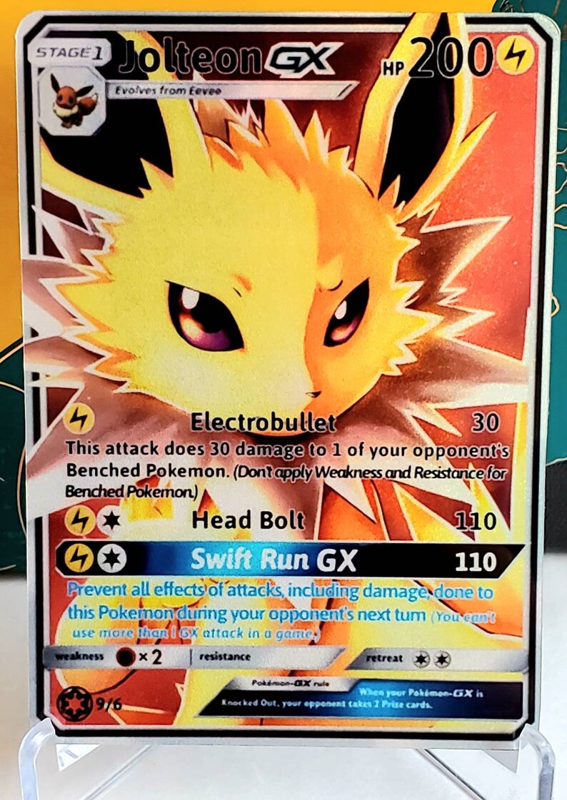 Custom Fan Made Orica Pokemon Card JOLTEON GX Full Art | Etsy