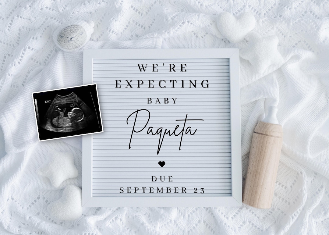 Neutral Pregnancy Announcement Digital ,minimalist Baby Reveal, Digital ...