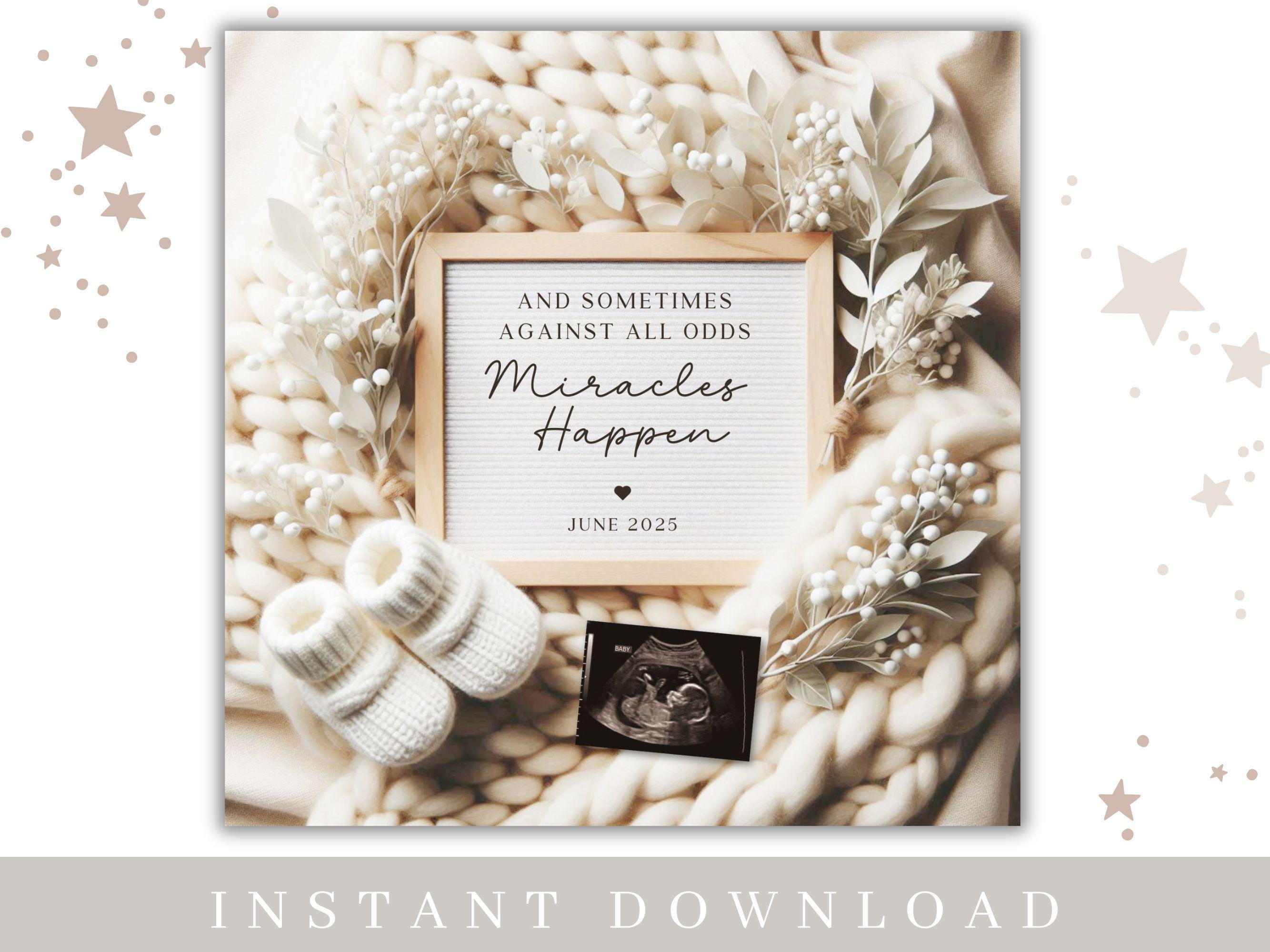 Winter Baby Announcement Digital Reveal for Social Media, Against All ...