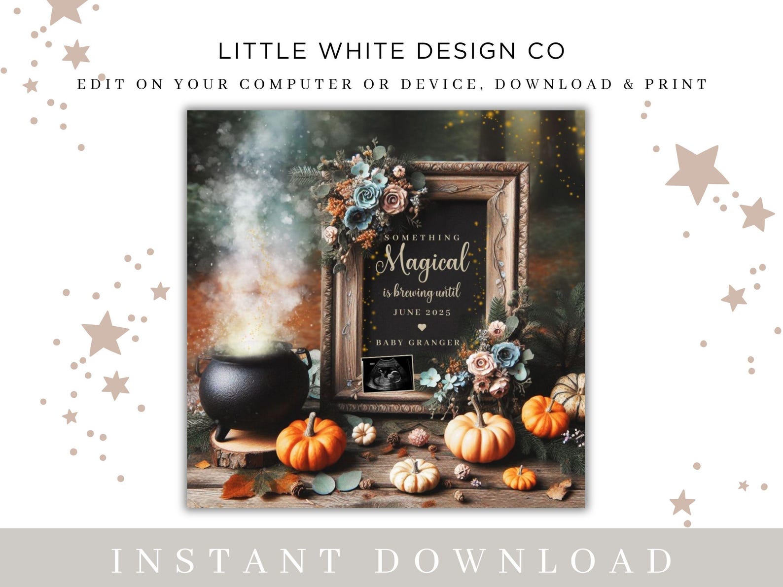 Magical Halloween Pregnancy Announcement, New Little Boo, Halloween ...