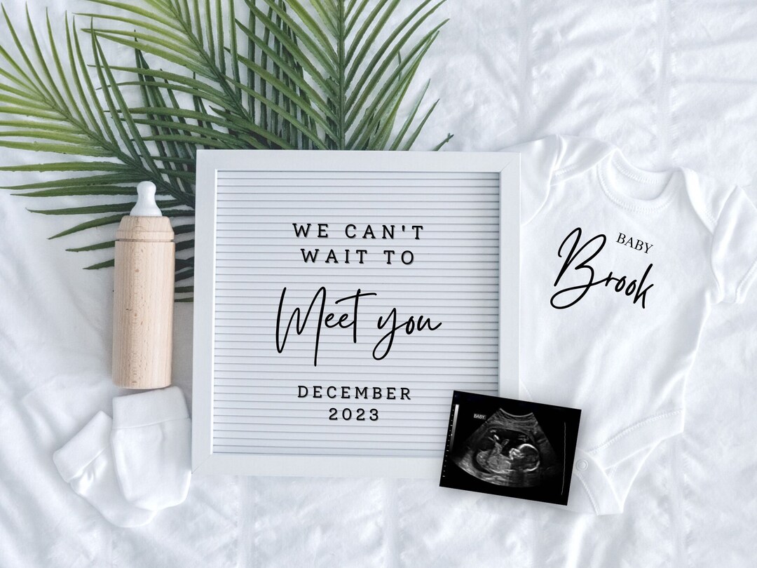 Neutral Pregnancy Announcement Digital ,boho Baby, Minimalist , Digital ...