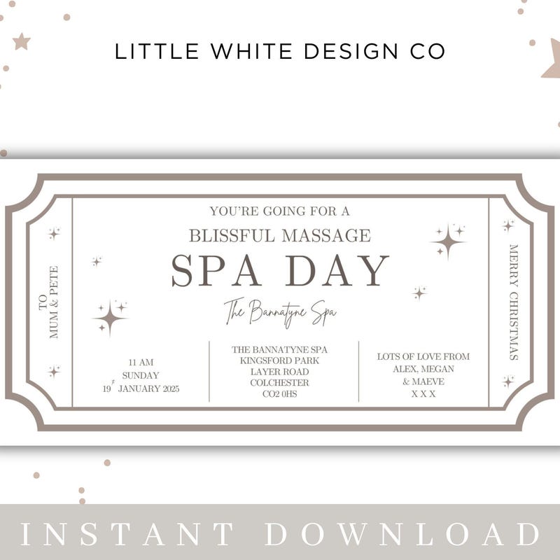 Personalised Voucher Spa - Etsy