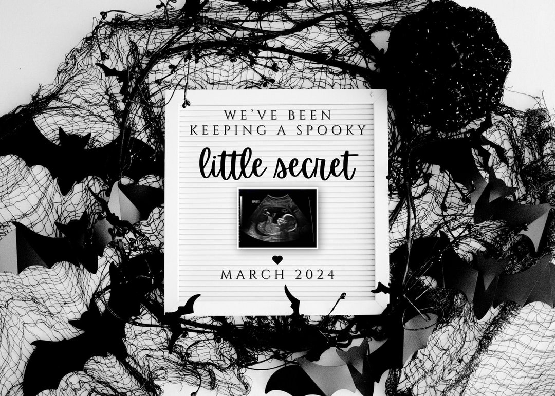 Halloween Digital Pregnancy Announcement, Neutral, Social Media ...