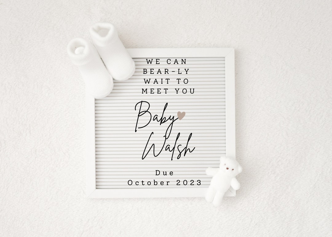 Neutral Pregnancy Announcement Digital ,minimalist , Gender Reveal ...
