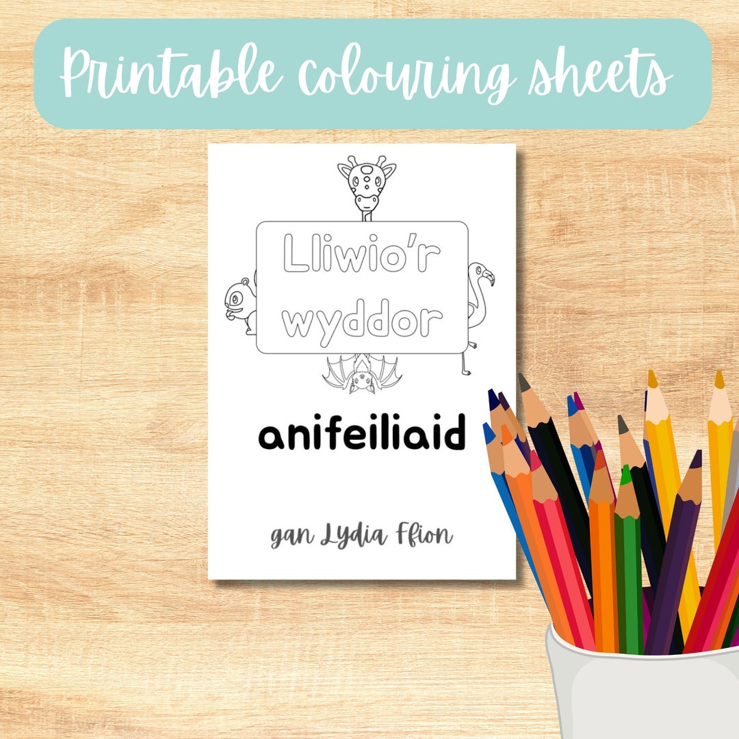 Welsh Alphabet Animal Colouring Sheets Lliwio'r Wyddor anifeiliaid - Etsy