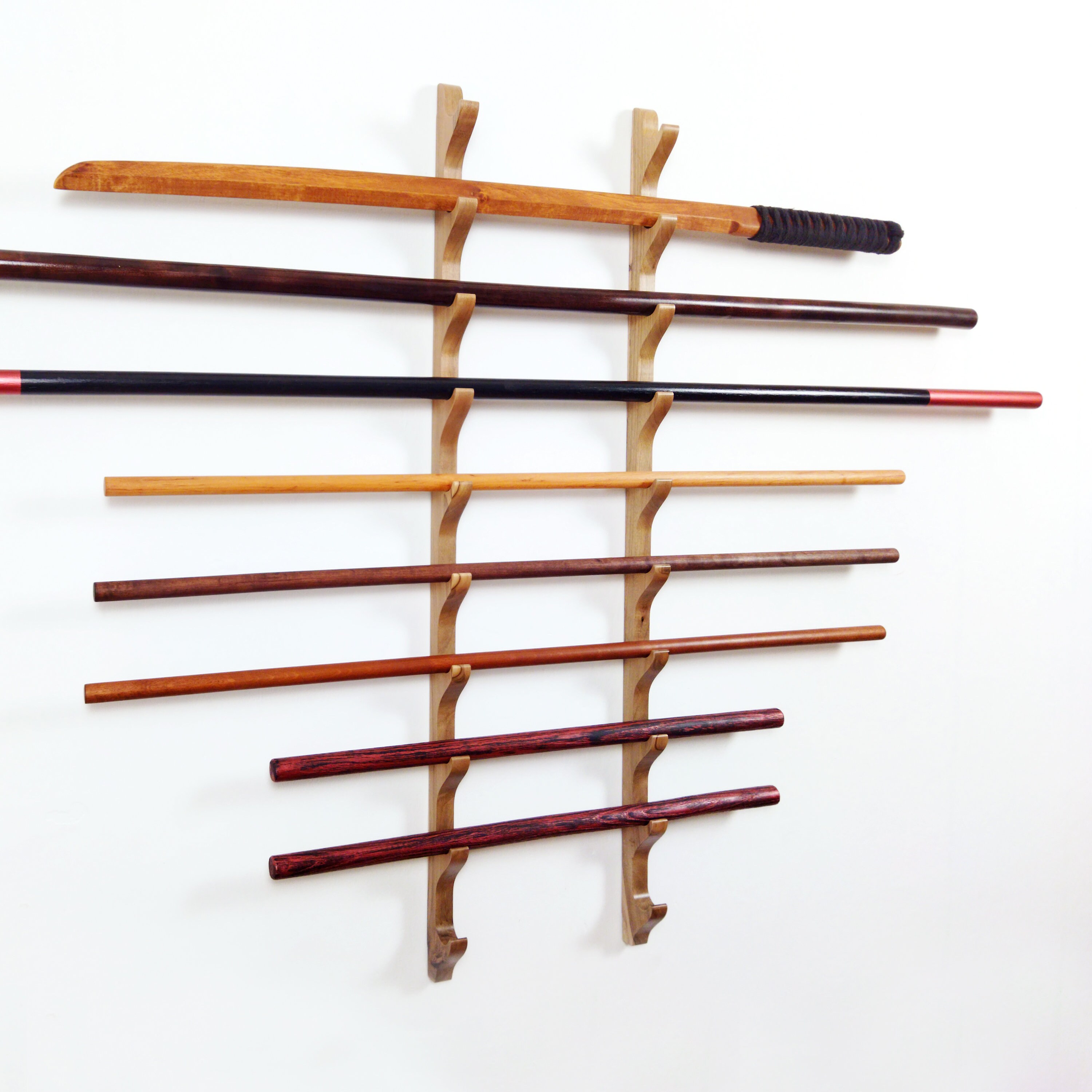 Walnut Wooden Wall Rack - 10 Layers - Etsy