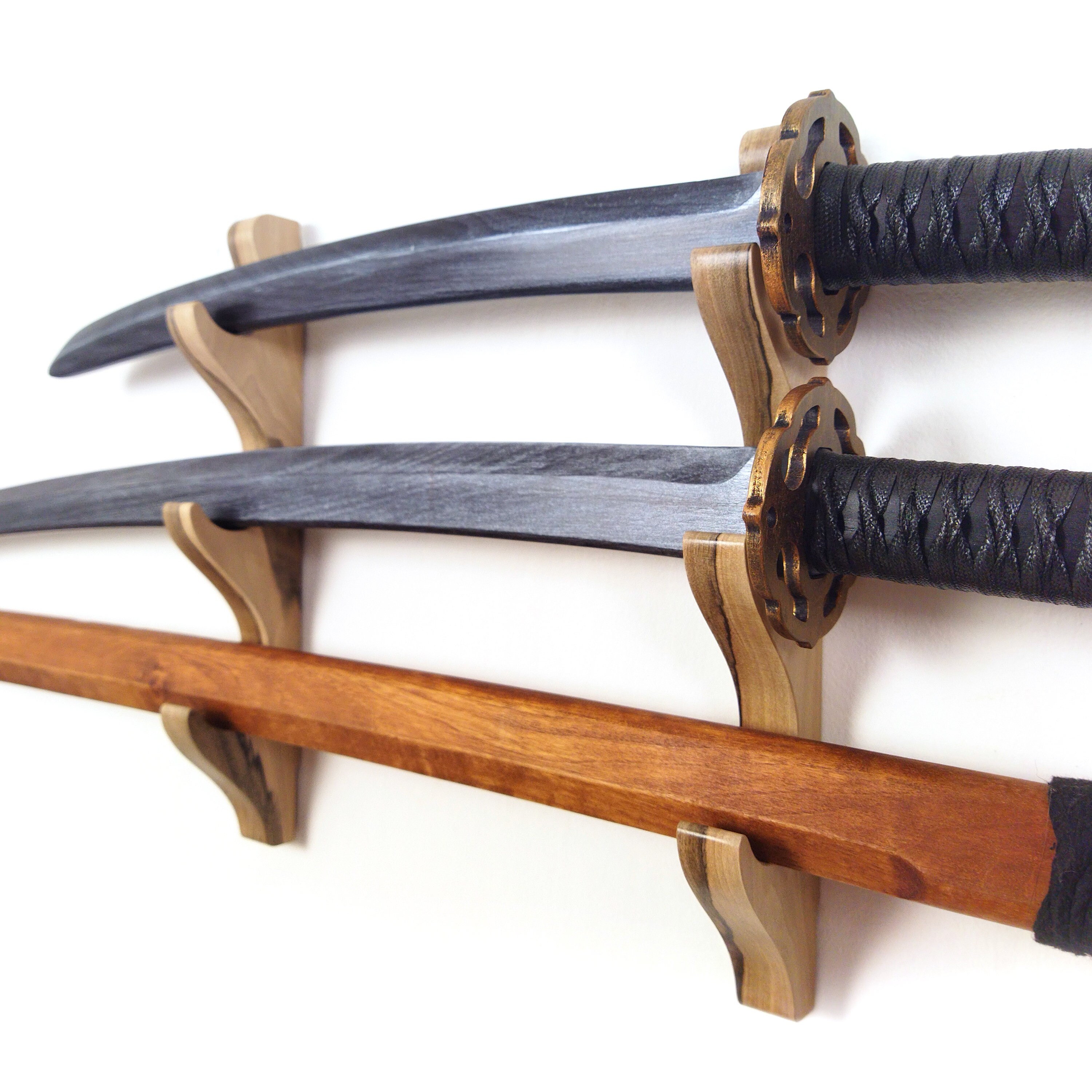 Katana Swords Bokken Lightsaber Flute Wood Rack 3 Layers - Etsy