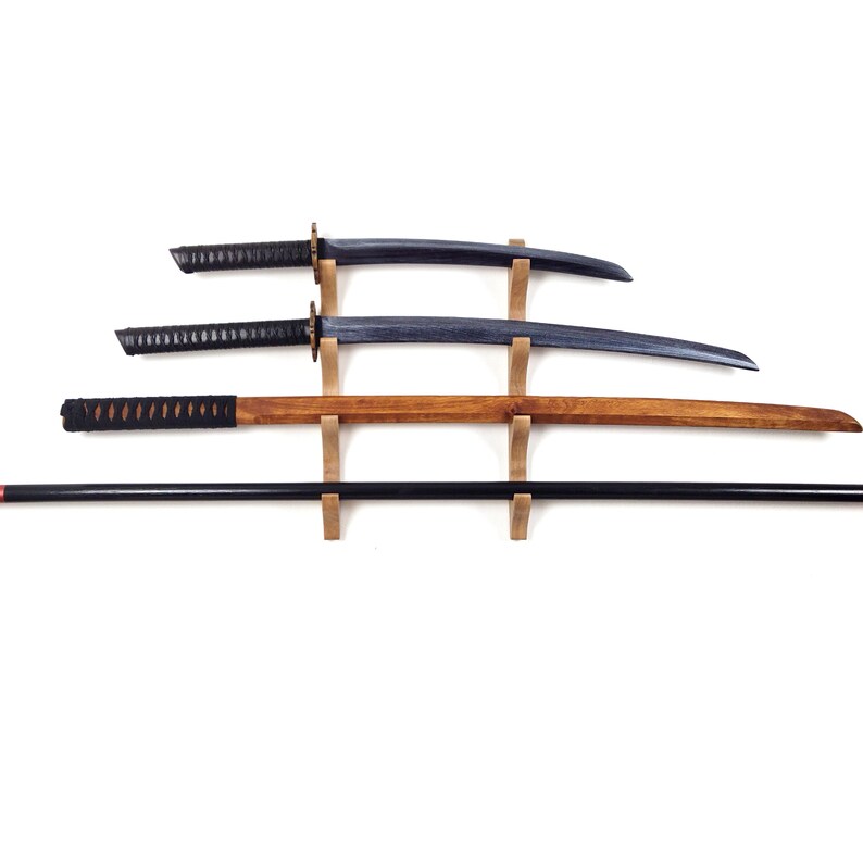 Katana, Swords, Bokken, Lightsaber, Flute Wood Rack - 4 Layers (multi ...