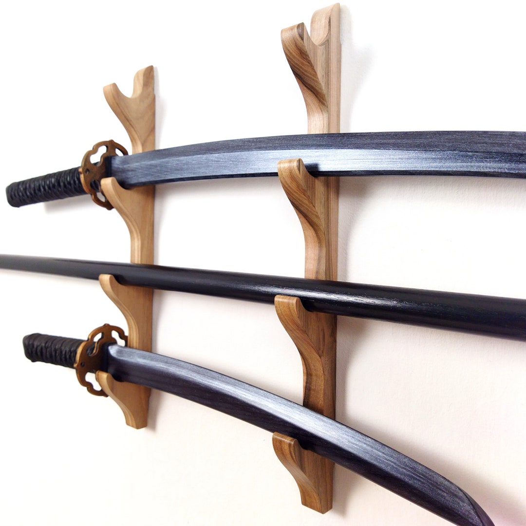 Katana, Swords, Bokken, Lightsaber, Flute Wood Rack - 4 Layers (multi ...