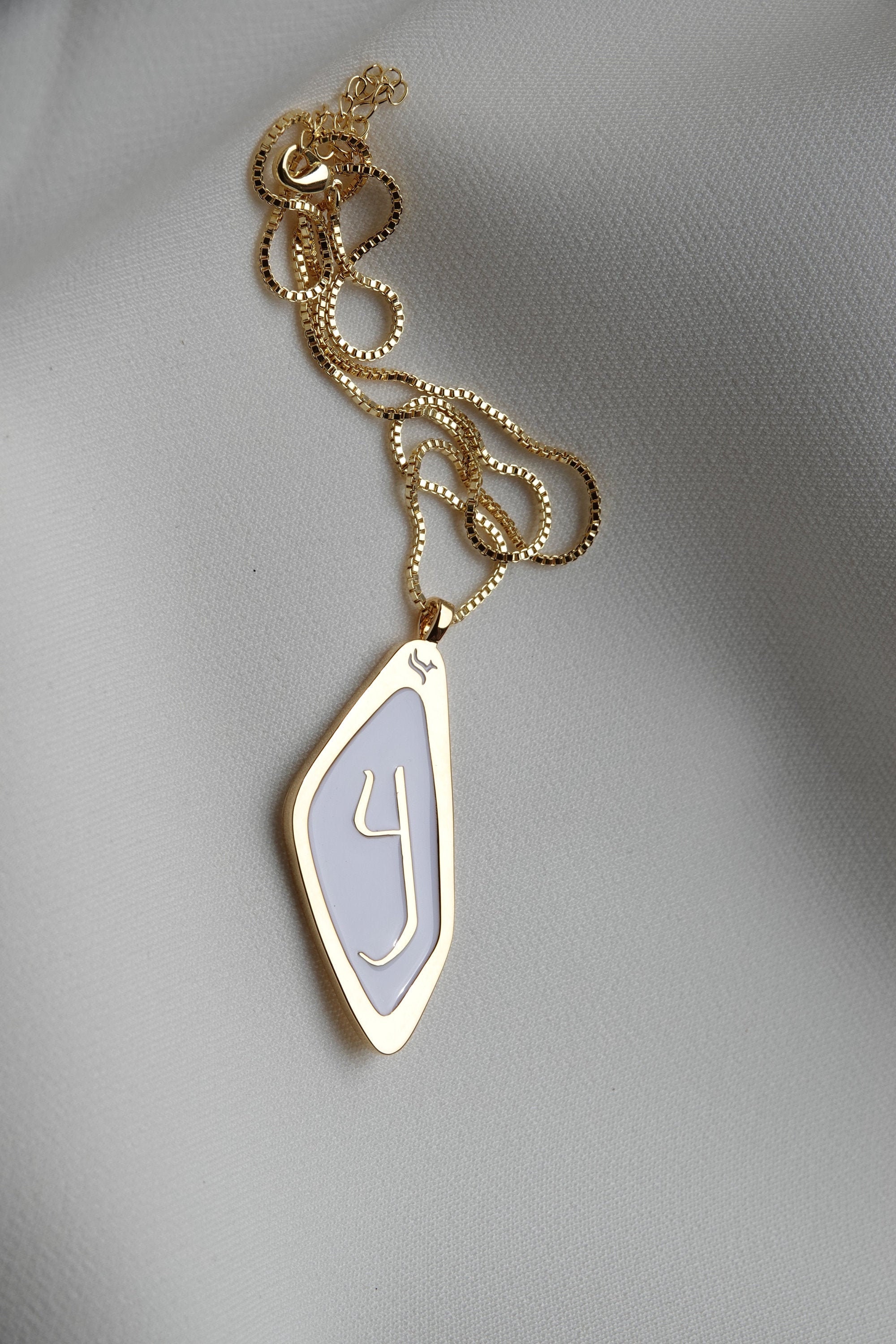 White Gold Initial Necklace | Letter Necklace | Monogram Necklace ...