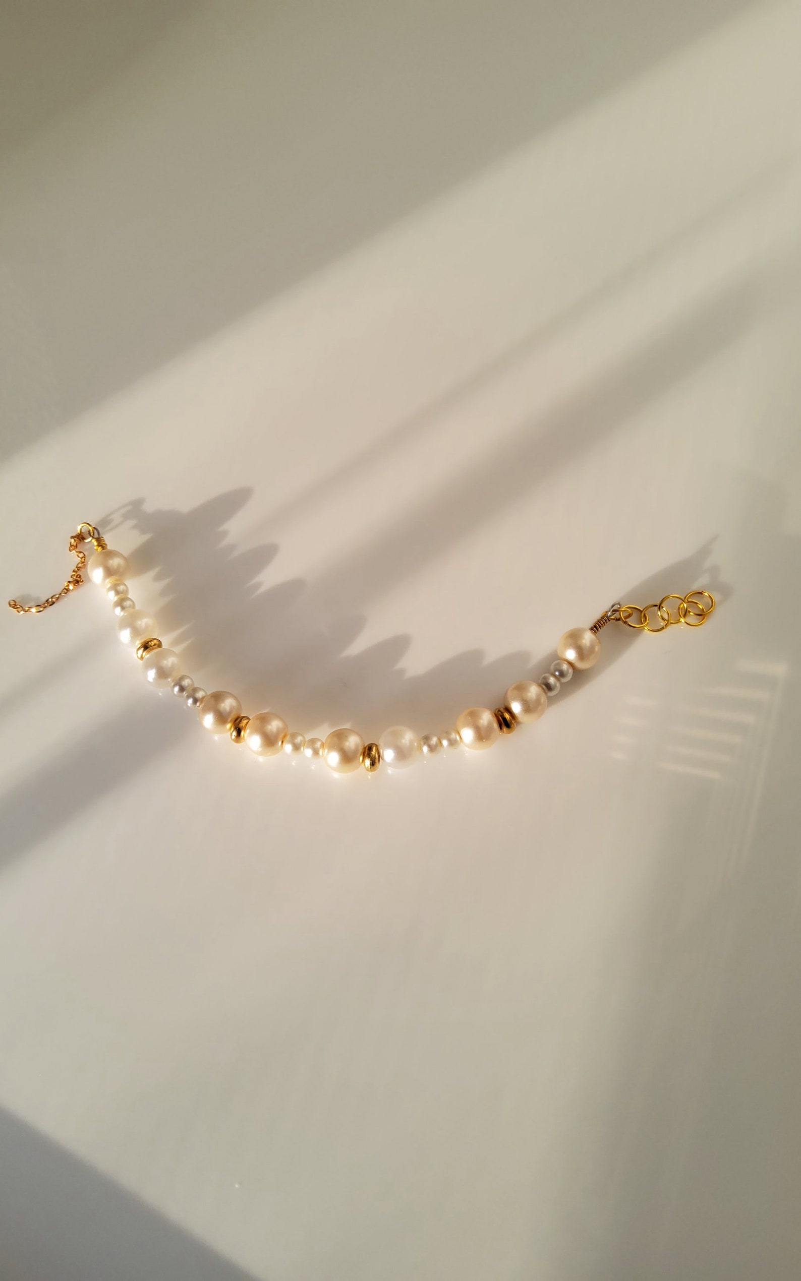 Elegant Glass Pearl Bracelet by Meraki Magazi, Beaded Glass Pearl ...