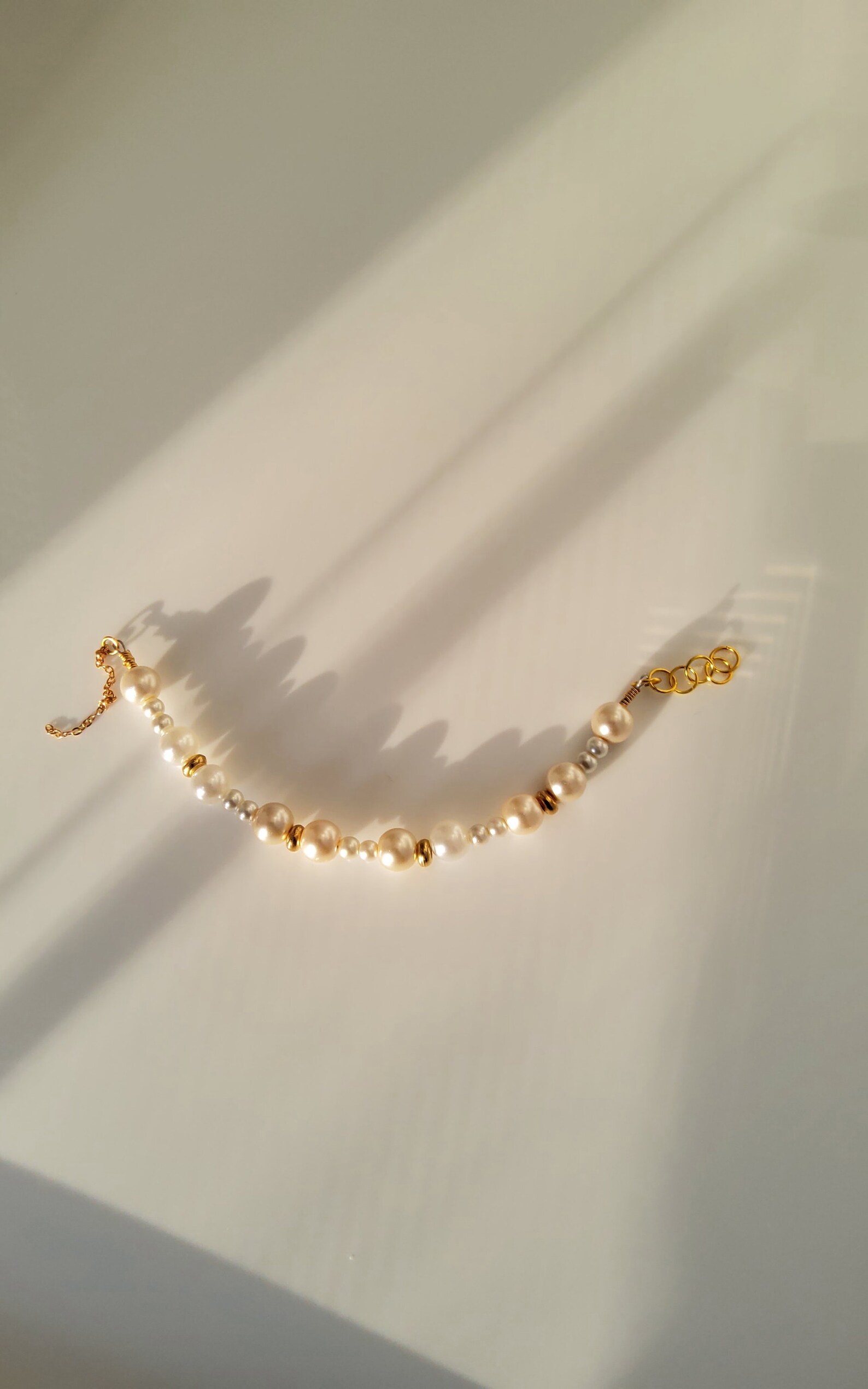 Elegant Glass Pearl Bracelet by Meraki Magazi, Beaded Glass Pearl ...