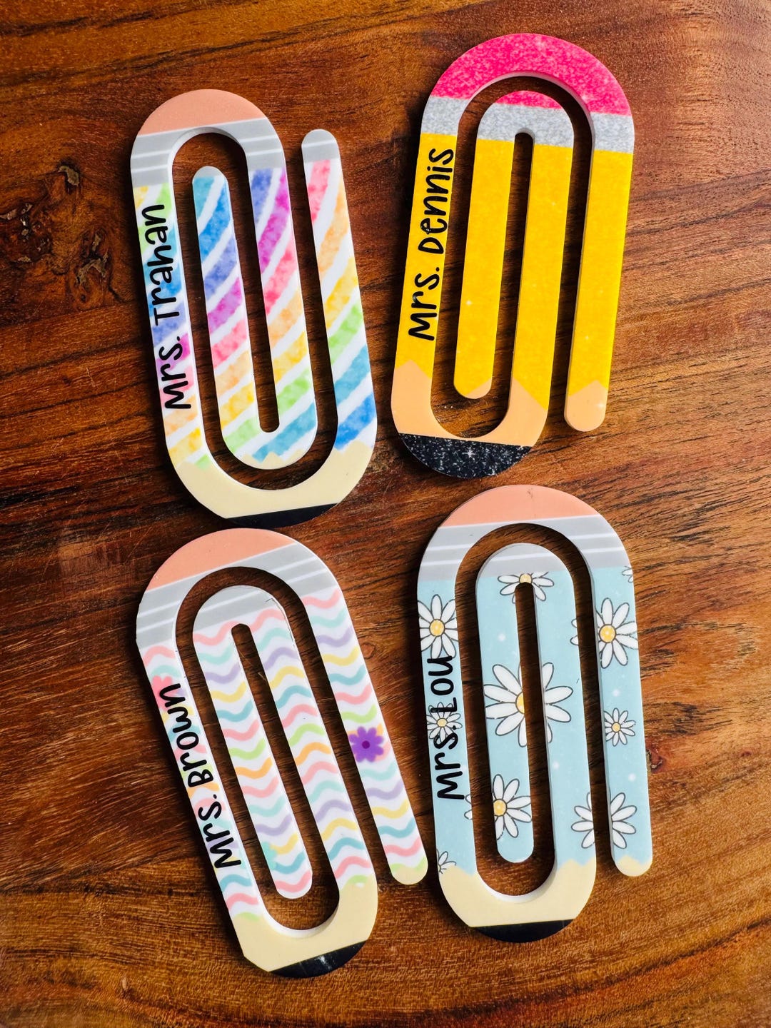 Personalized Acrylic Teacher Paper Clip, Custom Teacher Gift, Desk ...