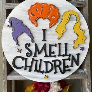 Hocus Pocus Door Hanger, I Smell Children Door Hanger, Halloween Door ...
