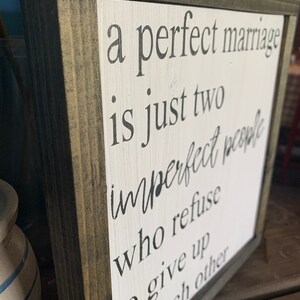Perfect Marriage Sign, Imperfect People Wood Sign, Perfect Marriage ...