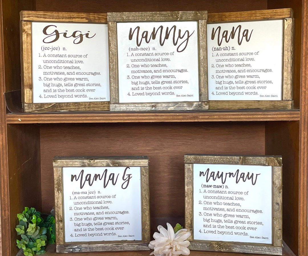 Grandmother Definition Sign, Grandmother Sign, Custom Grandmother Gift ...