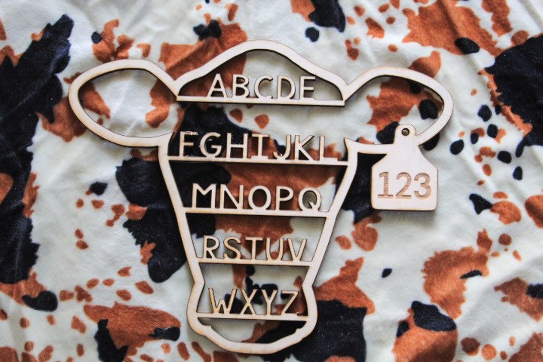 Cow Head ABC Cut Out, Wooden Alphabet Sign, Kids Room Decor - Etsy