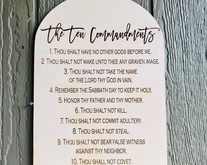 Ten Commandments Sign, Ten Commandments Decor, Christian Wall Sign - Etsy