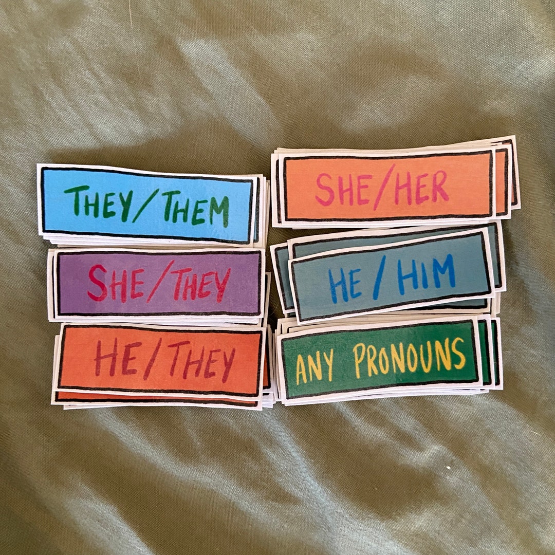New Pronouns Stickers - Etsy