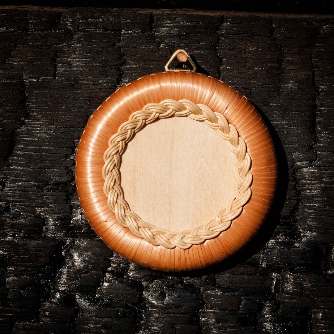 Round Wicker Photo Frame | Mini Decorative Wall Hanging Photo Frame ...