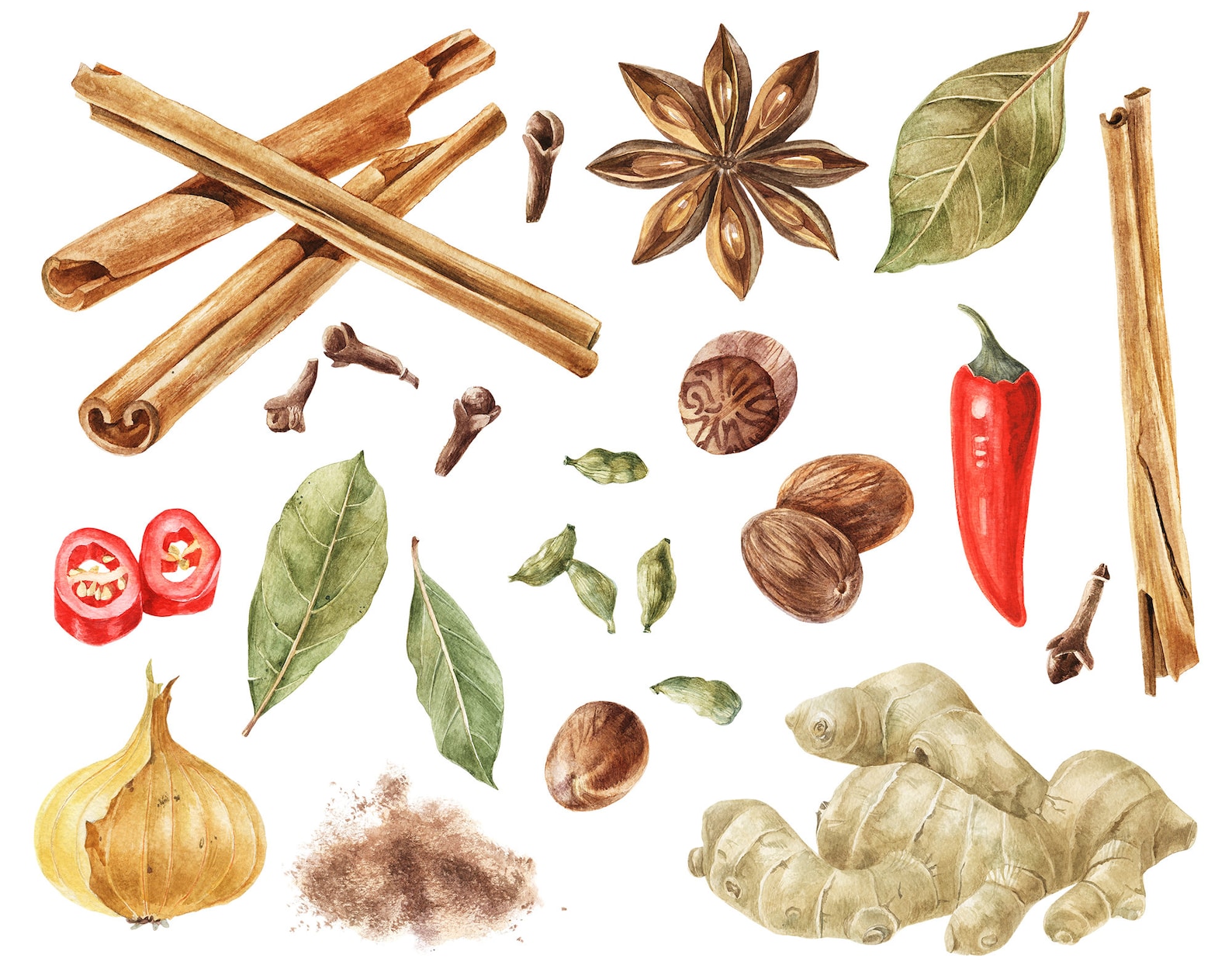 Food clip art Spices downloadable art Spices clipart | Etsy