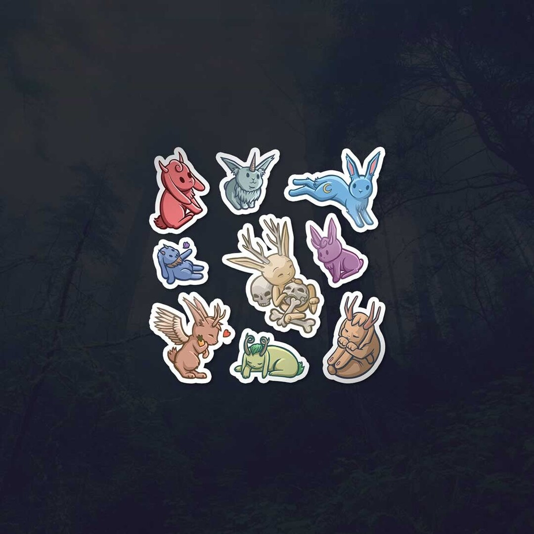 Mythical Rabbits Stickers 9-pack - Etsy