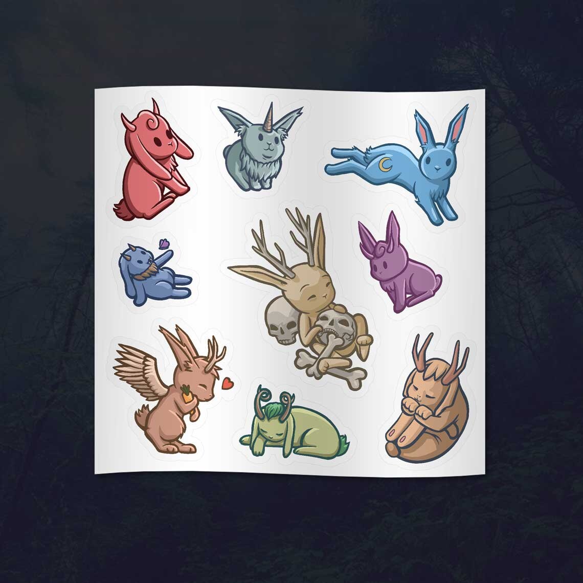 Mythical Rabbits Stickers 9-pack - Etsy