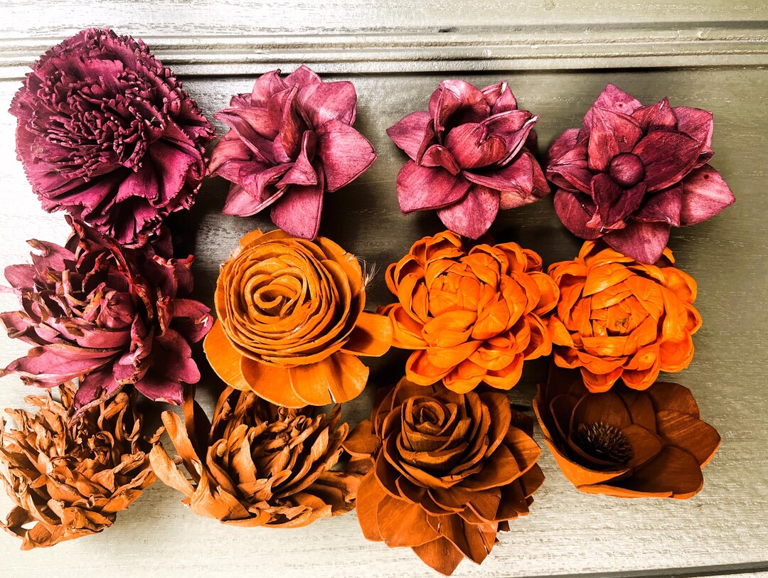 Sampler Set of Fall Sola Wood Flowers - Set of 12 - Fall Flowers ...