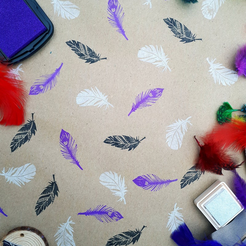 Feather Stamp - Etsy