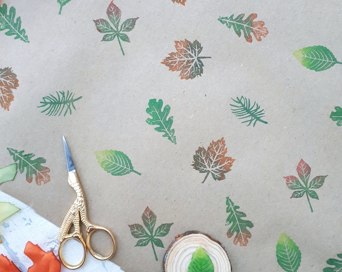 Common Tree Leaves Stamp Set of 17 Specimens Hand Carved Stamp ...