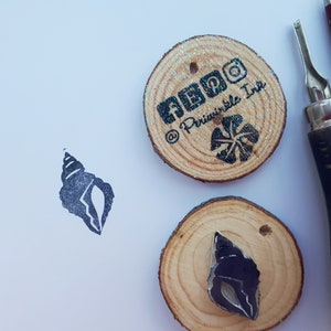 Seashell Ink Stamps Shell Printing Block DIY Eco Recyclable | Etsy