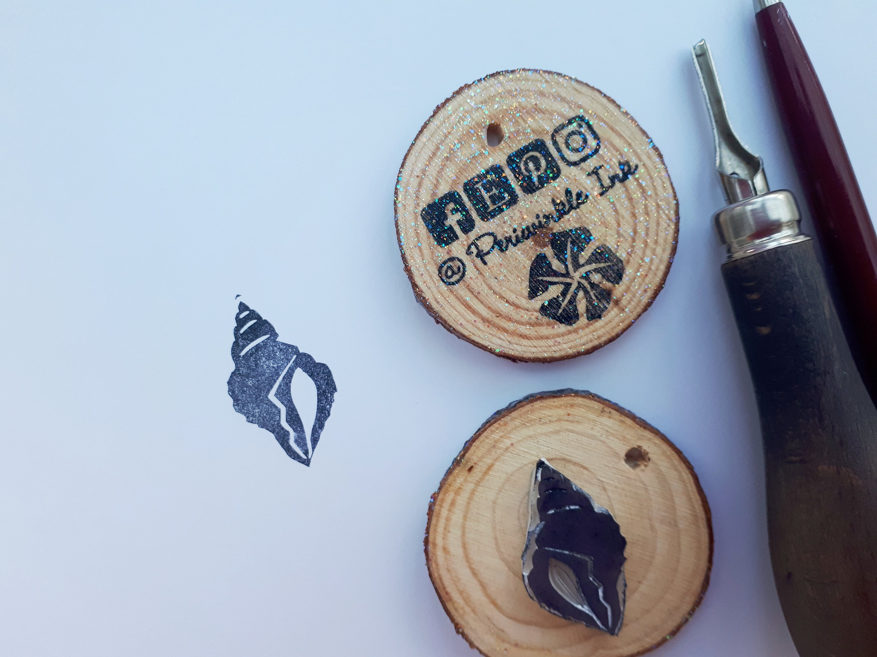 Seashell Ink Stamps Shell Printing Block DIY Eco Recyclable | Etsy