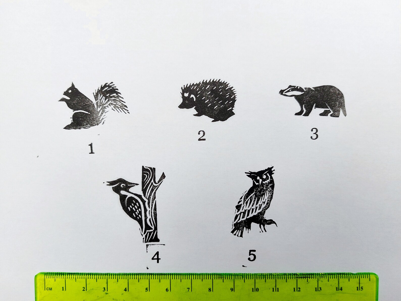 Hand Carved Woodland Animals Ink Stamps Forest Animals Rubber - Etsy