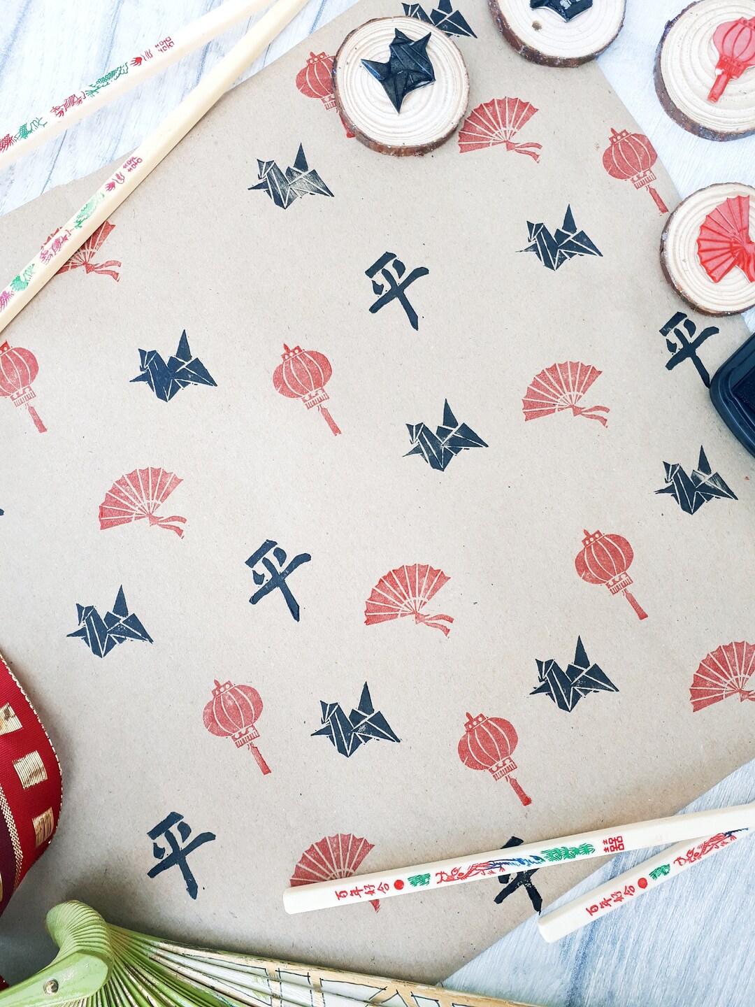 Hand Carved Chinese Ink Stamps, Chinese New Year Gift Stamps, Fan ...