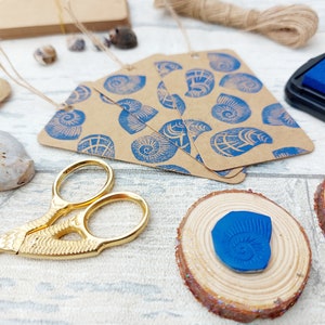 Seashell Ink Stamps, Shell Printing Block, DIY Eco Recyclable Wrapping ...