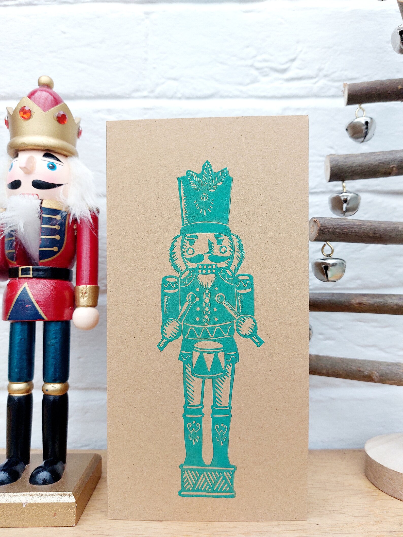 Handmade Nutcracker Christmas Card, Hand Printed Ballet Linocut Card ...