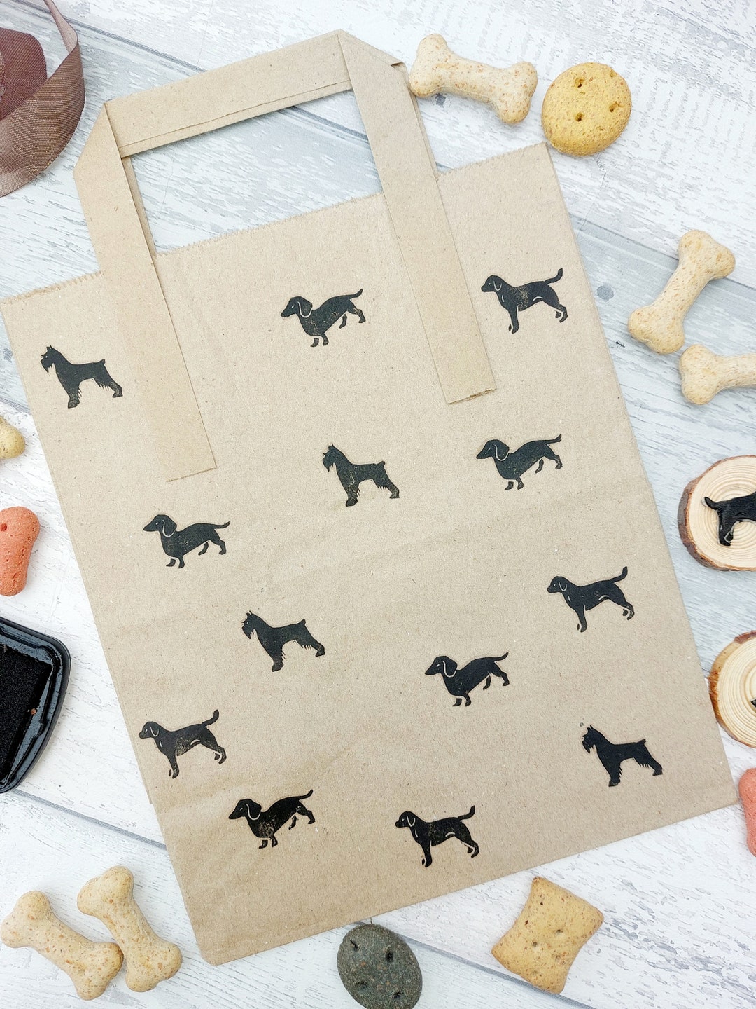 Hand Carved Dog Ink Stamp, Dachshund, Schnauzer, Labrador and Woof Ink ...