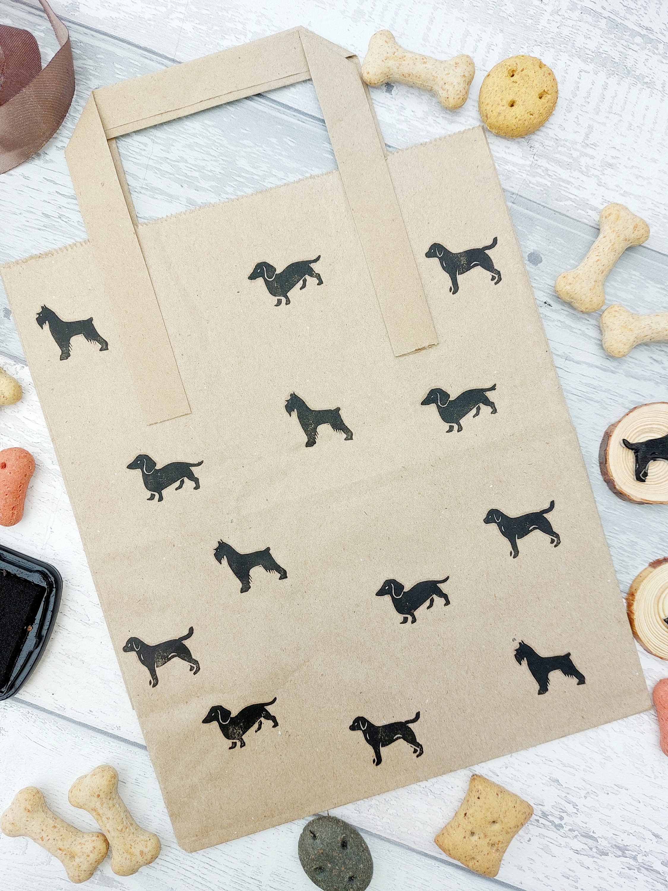 Hand Carved Dog Ink Stamp, Dachshund, Schnauzer, Labrador and Woof Ink ...