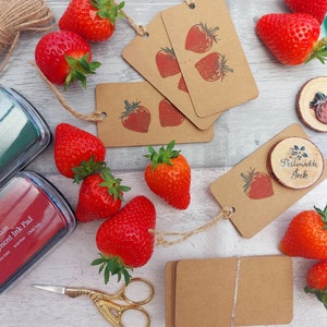 Hand Carved Fruit Ink Stamps, DIY Eco Recyclable Wrapping Paper, Berry ...